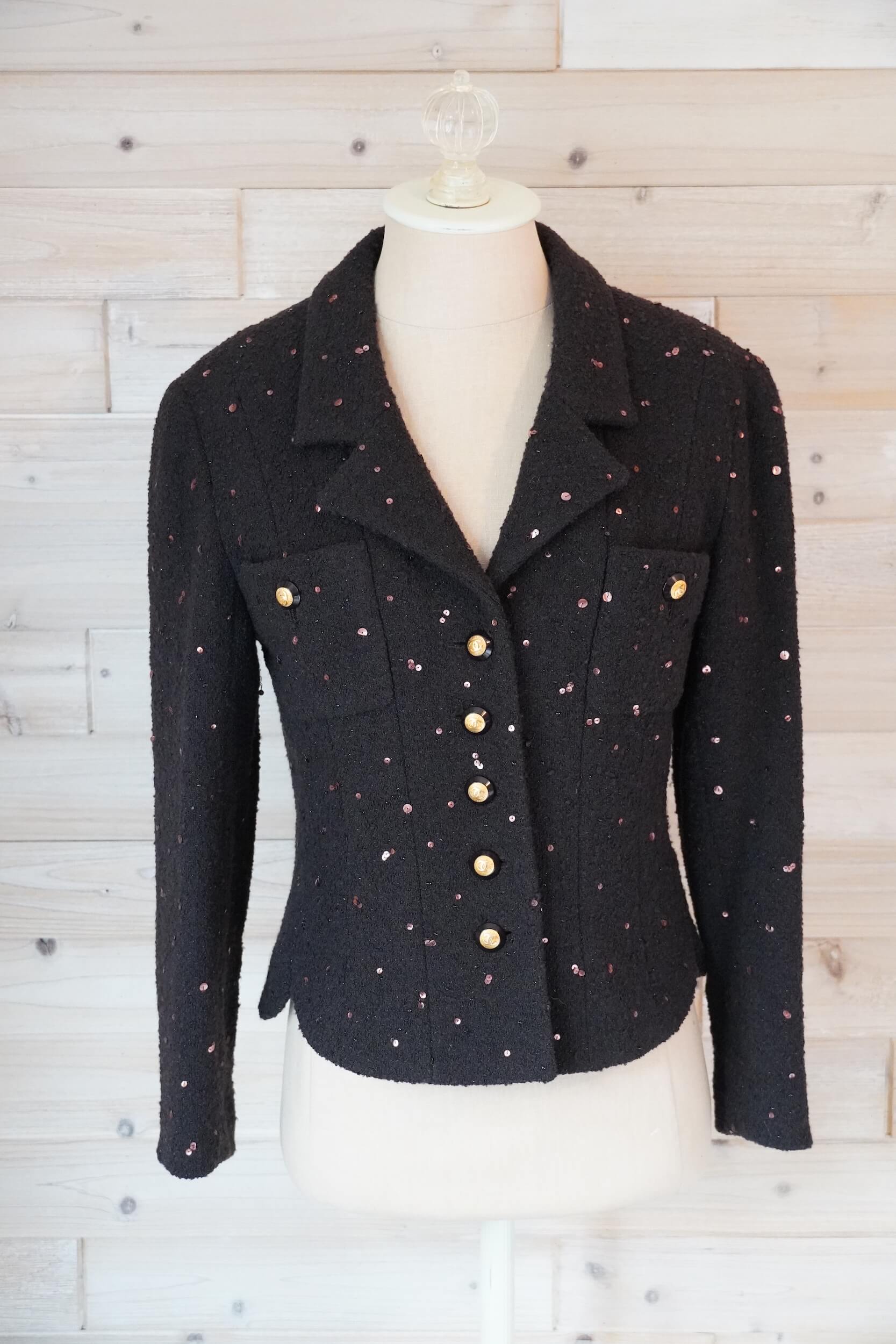 Vintage Chanel 1993 Sequin Tweed Blazer - Vala Lavande Vintage